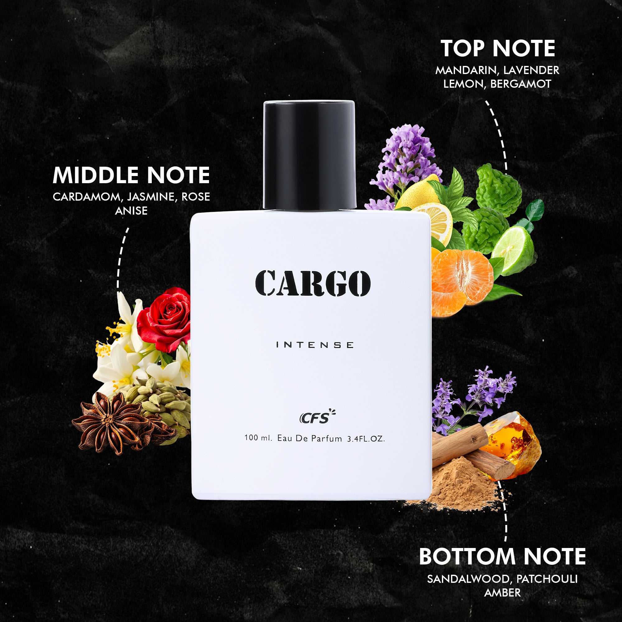 CFS Cargo Intense 100ml Eau De Parfum Long Lasting Unisex EDP Perfume ...